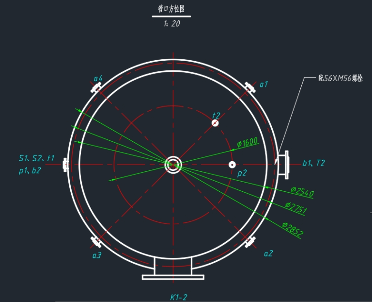 化工设备DN2500列管式反应器CAD装配图下载 - 作图吧