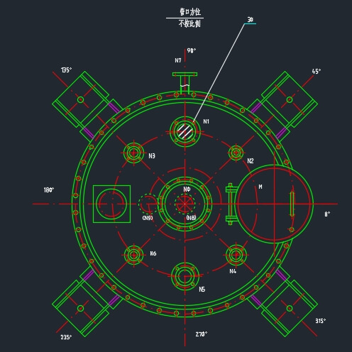 化工设备DN1300搅拌反应釜CAD装配图下载 - 作图吧